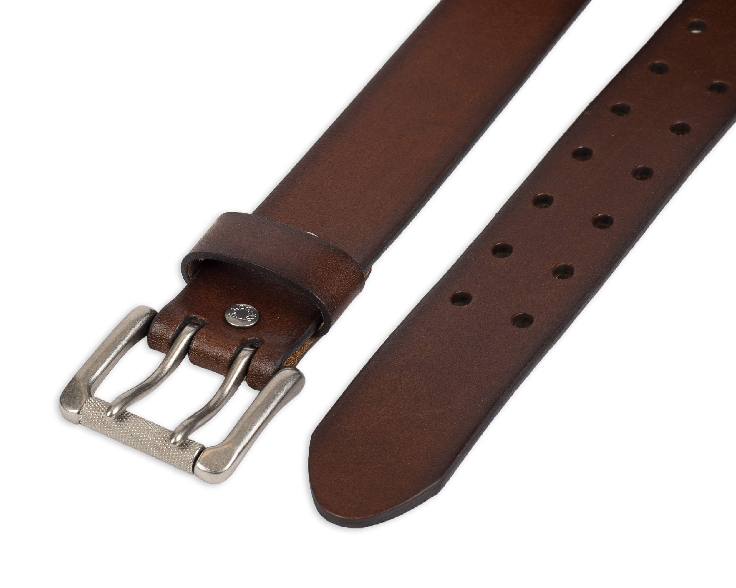 Levi's Men's Double Prong Casual Belt, Brown Rivets, 38