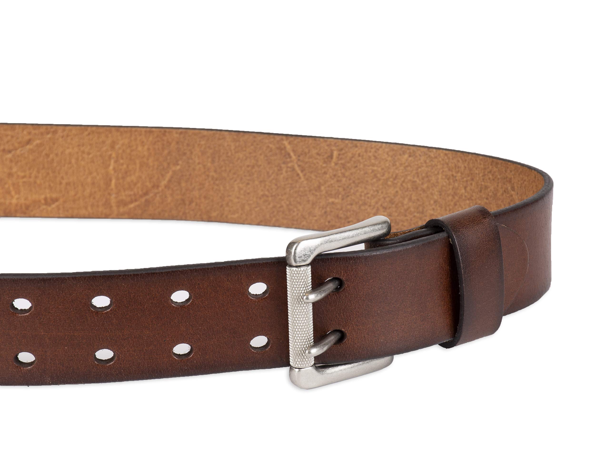 Levi's Men's Double Prong Casual Belt, Brown Rivets, 38