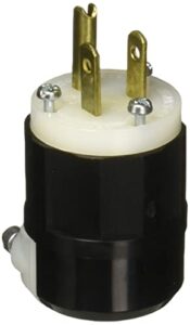 leviton 5266-c black-white, 15 amp, 125 volt, industrial grade, plug, straight blade, grounding, 1 pack