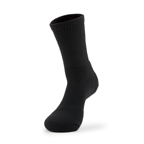 thorlos mens Tx Max Cushion Crew Tennis Socks, Black (1 Pair), Large US