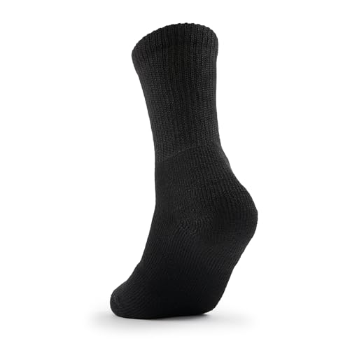 thorlos mens Tx Max Cushion Crew Tennis Socks, Black (1 Pair), Large US