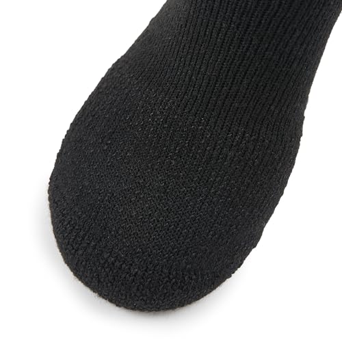 thorlos mens Tx Max Cushion Crew Tennis Socks, Black (1 Pair), Large US