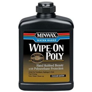 pt minwax 40917 clear wipe-on poly water-based polyurethane, satin