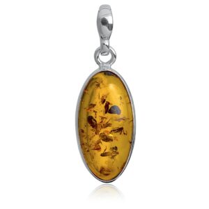 ian and valeri co. amber sterling silver perfect classic oval pendant