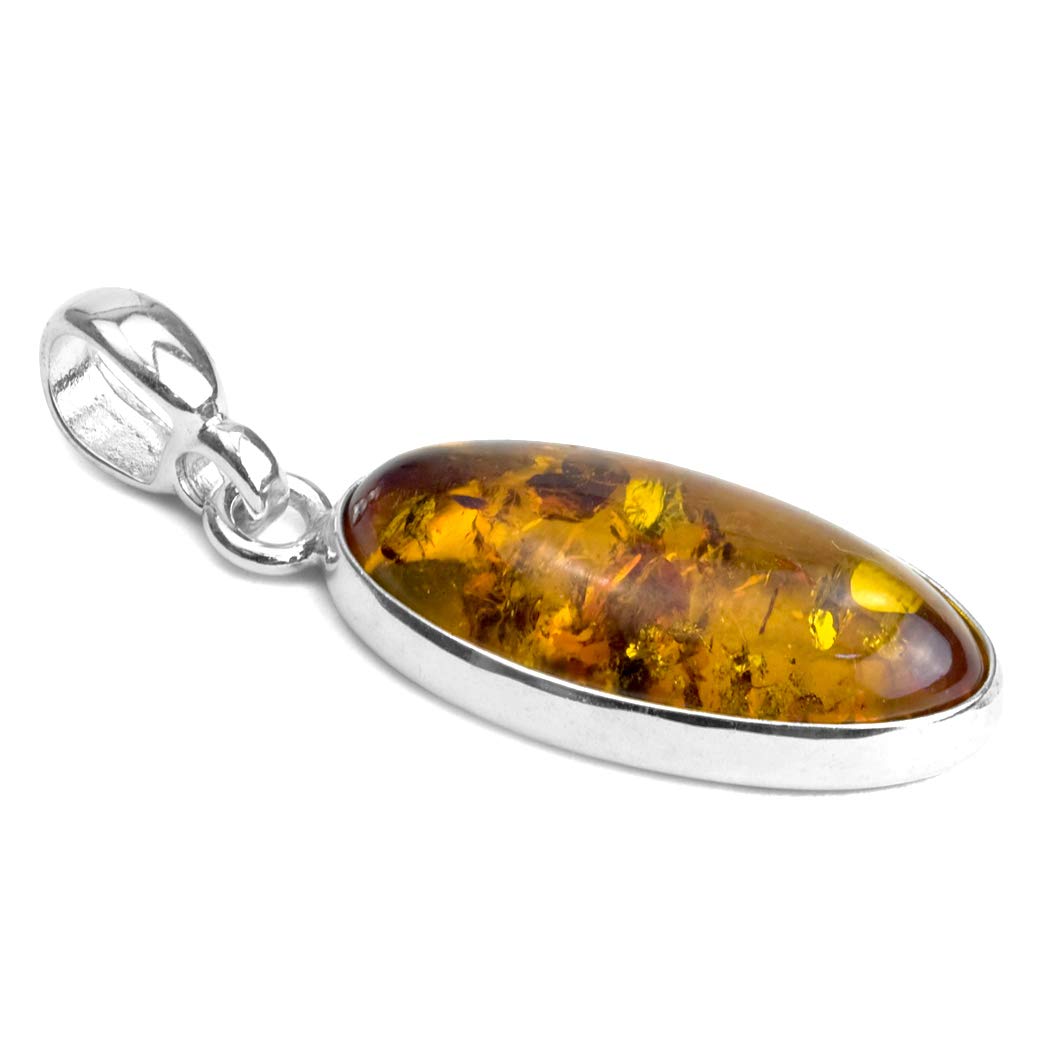 Ian and Valeri Co. Amber Sterling Silver Perfect Classic Oval Pendant