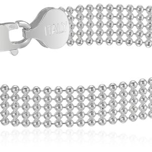 Amazon Essentials Sterling Silver Five-Row Shot Bead Chain Bracelet, 7", (previously Amazon Collection)