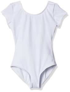 capezio child economy short sleeve leotard,tb132cwhtm,white,medium