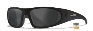 wiley x romer 3 sunglasses - matte black/smoke grey/clear/light rust, medium/large