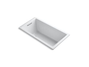 kohler k-1130-0 underscore rectangle 60-inch x 32-inch drop-in bath with end drain, white