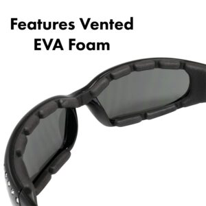 Global Vision Eyewear Marilyn 3 Womens Motorcycle Sunglasses with EVA Foam Padding Bling (Black Frame Smoke Lens)