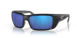 costa del mar man sunglasses matte black frame - blue mirror lenses - 63mm