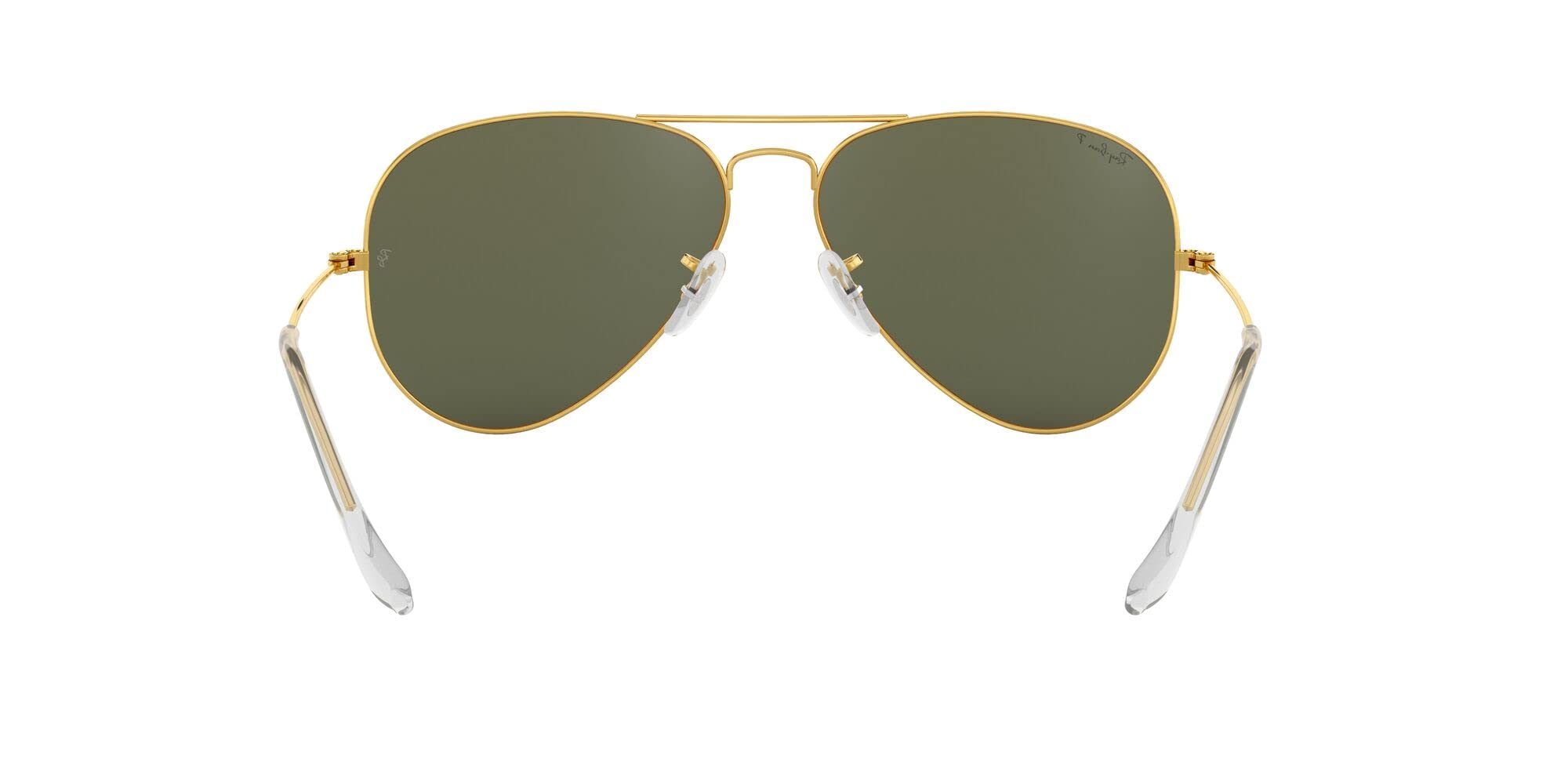 Ray-Ban RB3025 Classic Aviator Sunglasses, Gold/Green Polarized, 55 mm