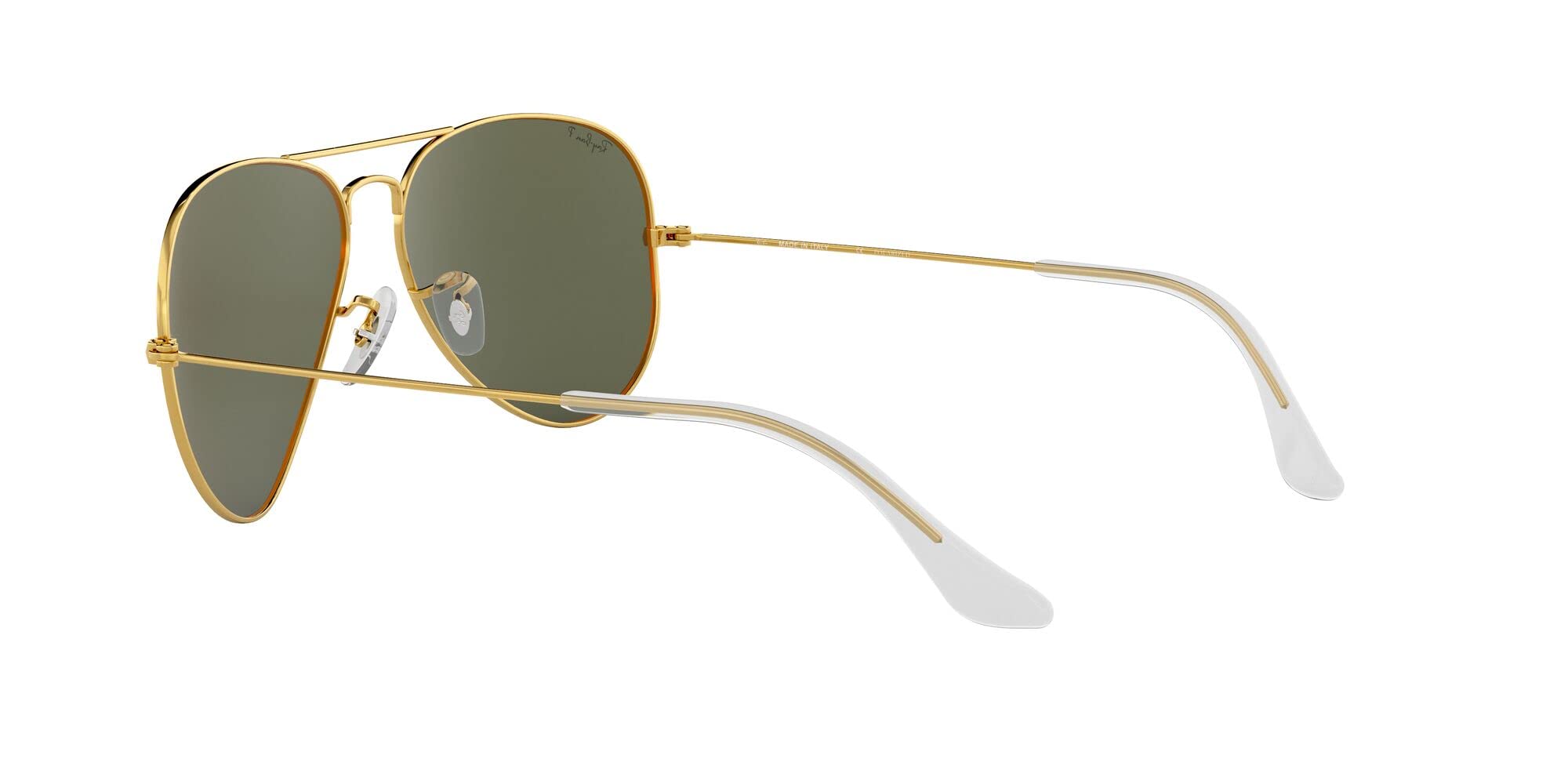 Ray-Ban RB3025 Classic Aviator Sunglasses, Gold/Green Polarized, 55 mm