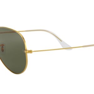 Ray-Ban RB3025 Classic Aviator Sunglasses, Gold/Green Polarized, 55 mm