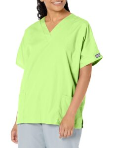 cherokee women's v neck scrubs shirt, lime green, xxx-large