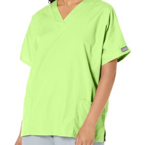 Cherokee Women's V Neck Scrubs Shirt, Lime Green, XXX-Large