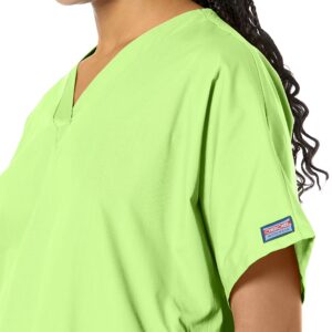 Cherokee Women's V Neck Scrubs Shirt, Lime Green, XXX-Large