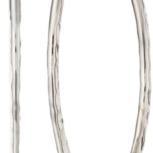 Amazon Essentials Sterling Silver Hammered Hoop Earrings (1.45" Diameter), (previously Amazon Collection)