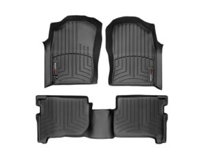 weathertech custom fit floorliners for toyota 4runner - 1st & 2nd row (44123-1-2), black