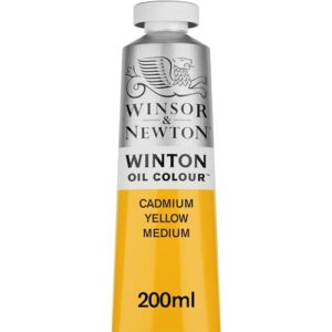 winsor & newton winton oil color, 200ml (6.75-oz) tube, cadmium yellow medium