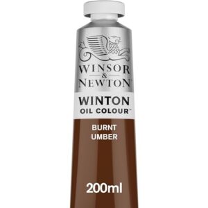 winsor & newton winton oil color, 200ml (6.75-oz) tube, burnt umber