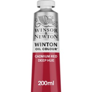 winsor & newton winton oil color, 200ml (6.75-oz) tube, cadmium red deep hue