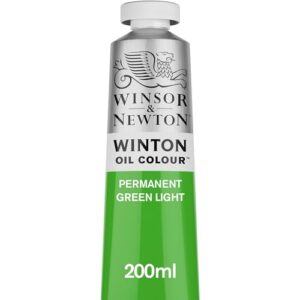 winsor & newton winton oil color, 200ml (6.75-oz) tube, permanent green light