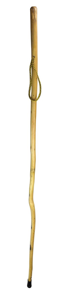 SE Natural Wood Walking Stick with Steel Spike and Metal-Reinforced Tip Cover, 50" - WS632-50