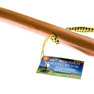 SE Natural Wood Walking Stick with Steel Spike and Metal-Reinforced Tip Cover, 50" - WS632-50