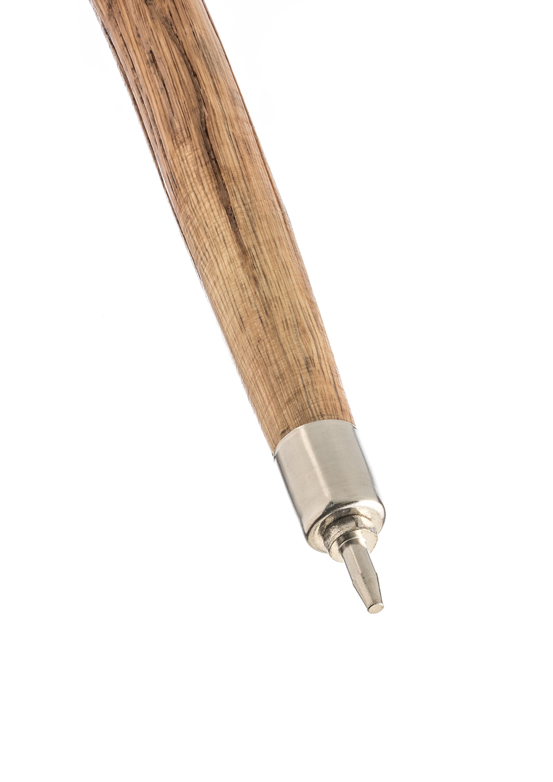 SE Natural Wood Walking Stick with Steel Spike and Metal-Reinforced Tip Cover, 50" - WS632-50