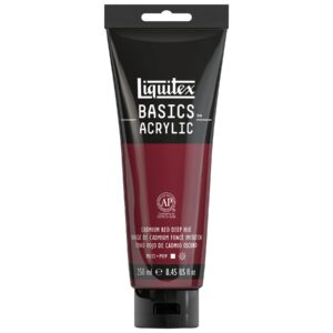 liquitex basics acrylic paint, 250ml (8.5-oz) tube, cadmium red deep hue