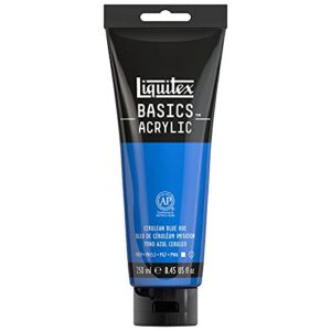 liquitex basics acrylic paint, 250ml (8.5-oz) tube, cerulean blue hue