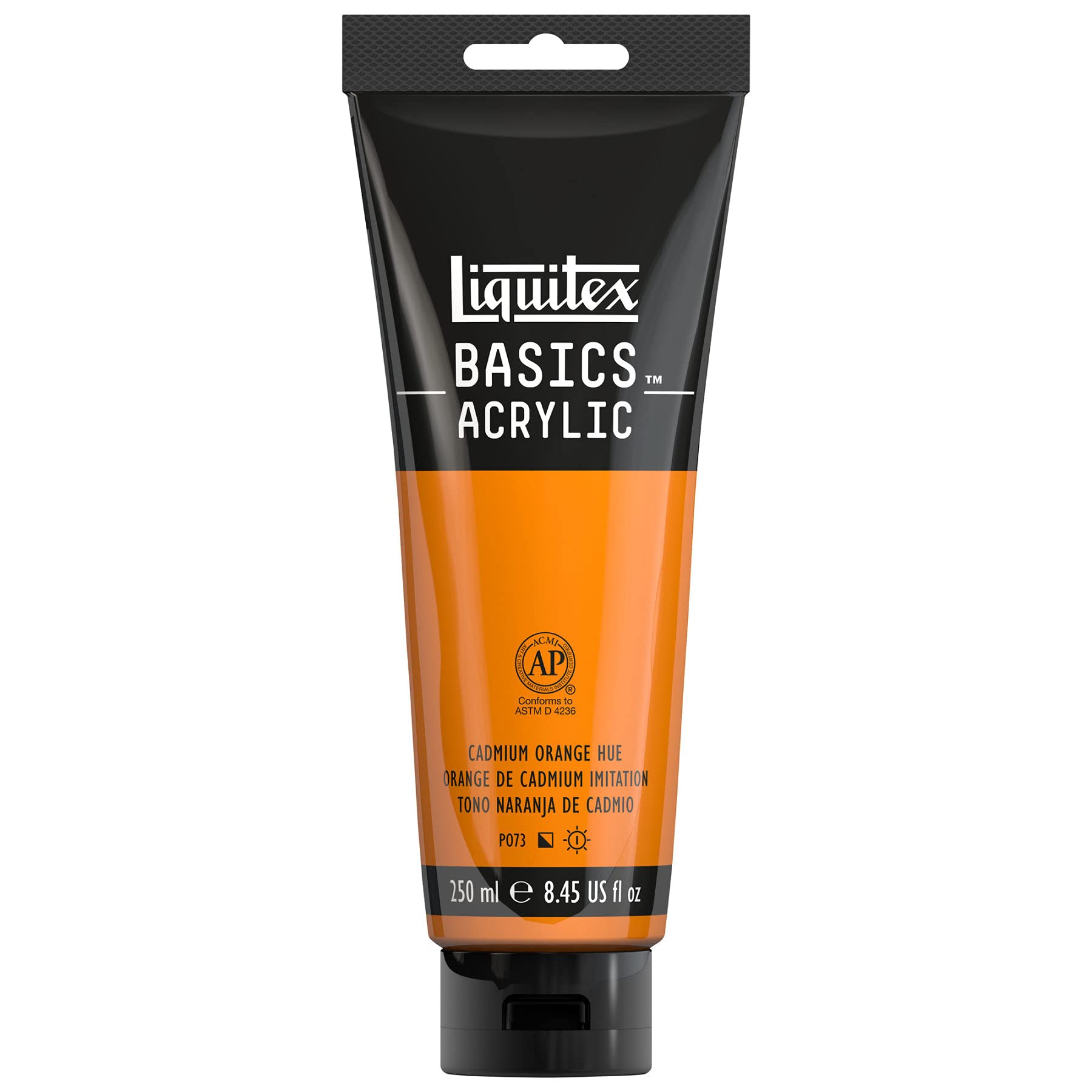 Liquitex BASICS Acrylic Paint, 250ml (8.5-oz) Tube, Cadmium Orange Hue