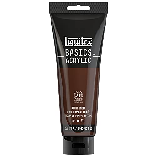 Liquitex BASICS Acrylic Paint, 250ml (8.5-oz) Tube, Burnt Umber