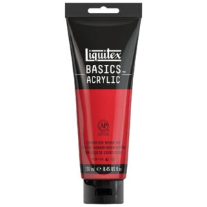 liquitex basics acrylic paint, 250ml (8.5-oz) tube, cadmium red medium hue