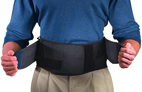 MUELLER Sports Medicine Adjustable Lumbar Back Brace with Removable Pad, Back Pain Relief Support for Men and Women, Ideal for Upper and Lower Back Pain, Sciatica, Scoliosis, Black, Regular Size