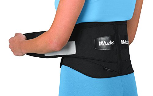 MUELLER Sports Medicine Adjustable Lumbar Back Brace with Removable Pad, Back Pain Relief Support for Men and Women, Ideal for Upper and Lower Back Pain, Sciatica, Scoliosis, Black, Regular Size