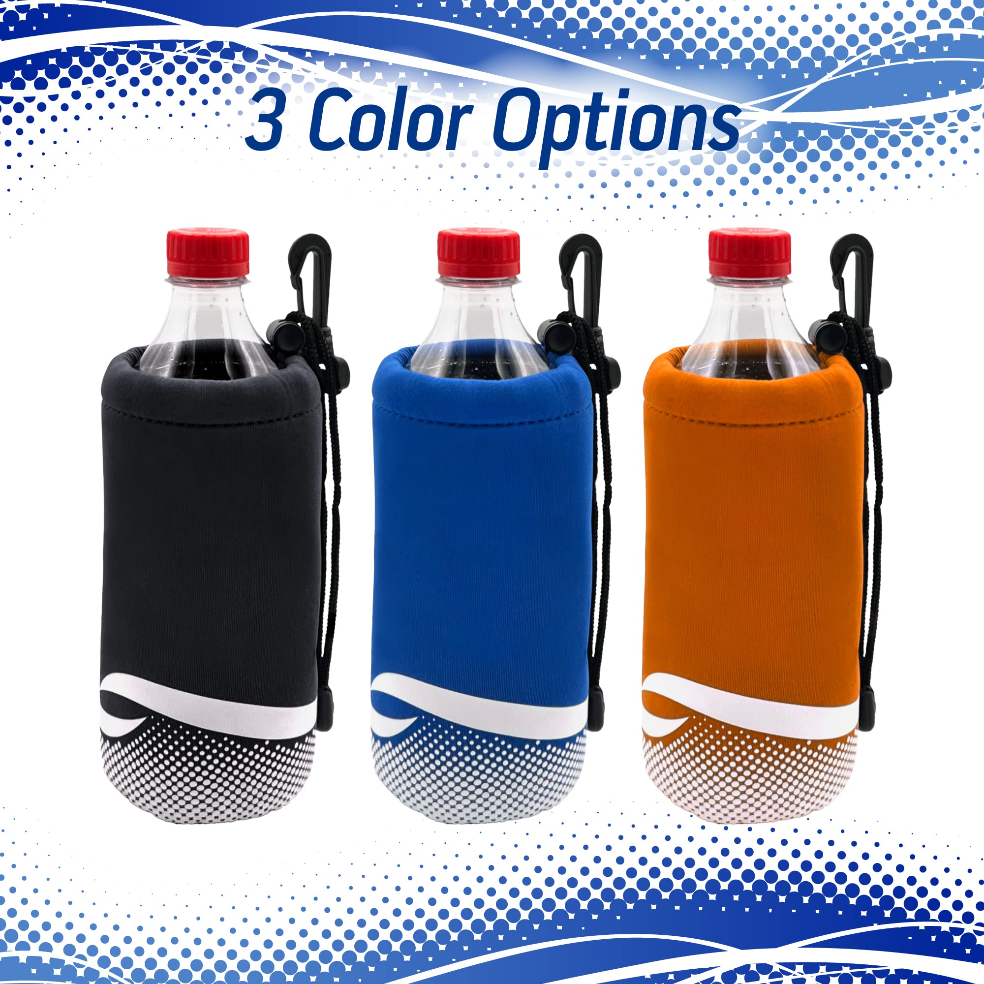 ProActive Sports Neoprene Bottle Holder with Drawstring and Bag Clip for 16-20oz Bottles