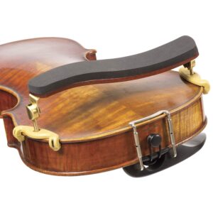 kun bravo 4/4 violin shoulder rest - hardwood with brass fittings