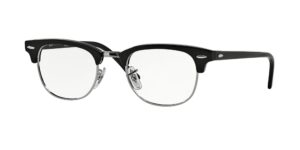 ray-ban unisex 5154 clubmaster eyeglasses shiny black 49mm