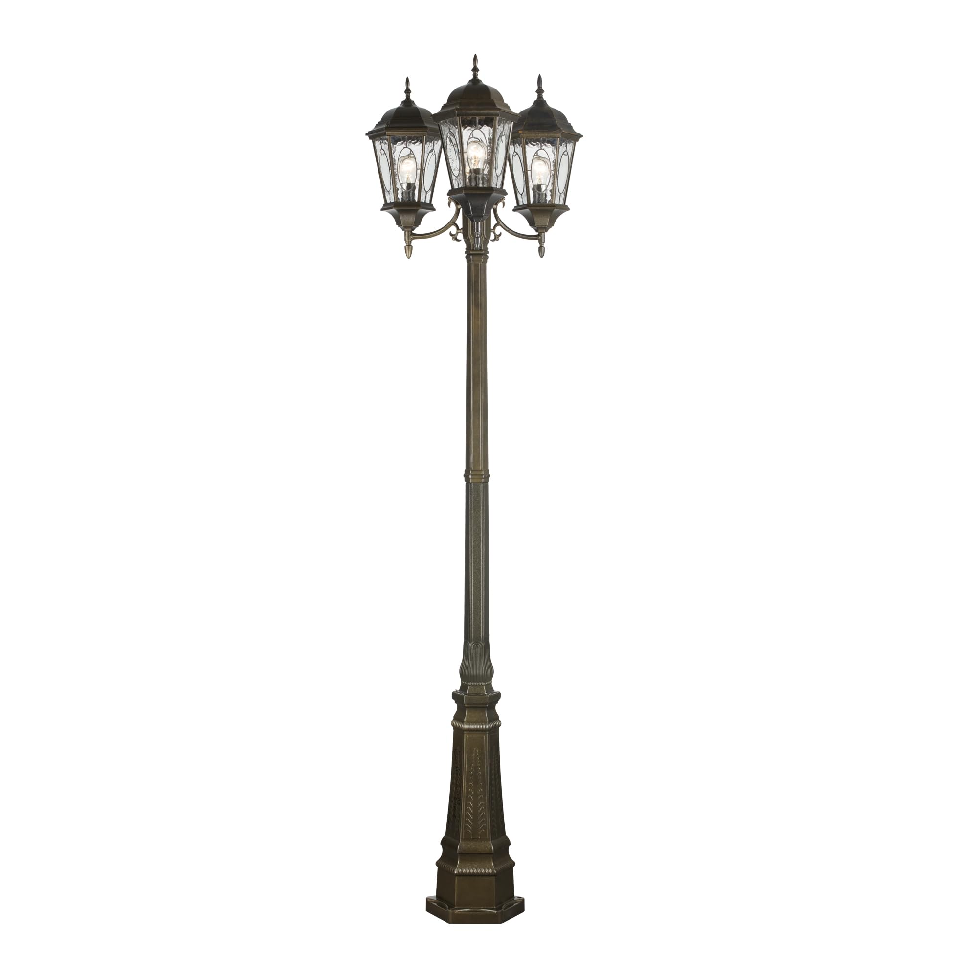 Trans Globe Lighting TG4719 BRZ Traditional Three Pole Outdoor-Post-Lights, Bronze/Dark