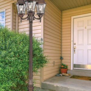 Trans Globe Lighting TG4719 BRZ Traditional Three Pole Outdoor-Post-Lights, Bronze/Dark