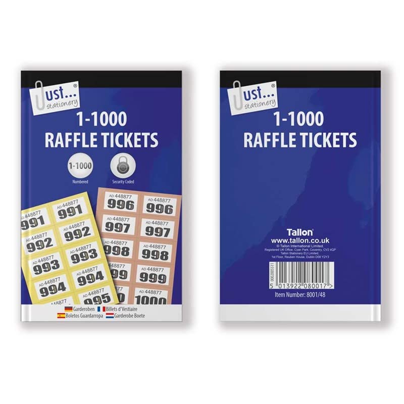 Just Stationery 1-1000 Cloakroom Ticket