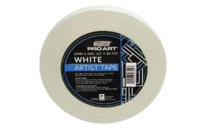 pro art artist tape, 1/2-inch by 60-yard, white, 1/2-inch x 60-yard roll