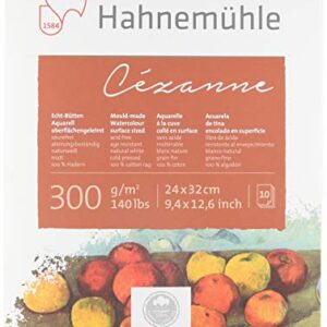 Hahnemuhle Cezanne Watercolor Block Matte Surface 9.5x12.5 Inches 300gsm 10 Sheets,White