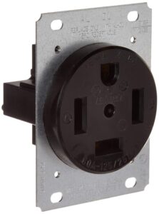 leviton 9460 60 amp, 125/250 volt, flush mounting, receptacle, straight blade, industrial grade, grounding, black