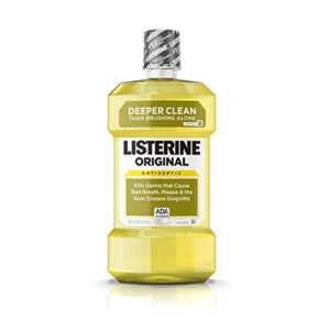 listerine original oral care antiseptic mouthwash with germ-killing formula to fight bad breath, plaque and gingivitis, 1 l