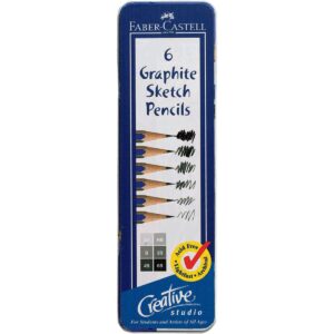 creative studio graphite sketch pencil set w/tin 6 pcs