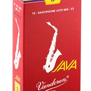 Vandoren SR263R Alto Sax JAVA Red Reeds Strength 3; Box of 10