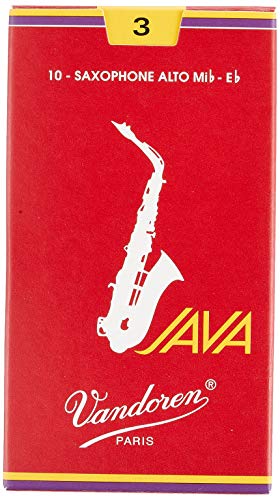 Vandoren SR263R Alto Sax JAVA Red Reeds Strength 3; Box of 10